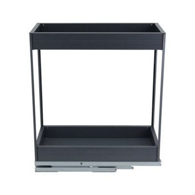 Soft Closure Pantry Shelves Drawers,Aluminium Pull Out Cabinet Organizer,2-Tier Under Sink Slide ...