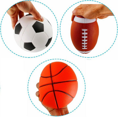 Soft Inflated MINI Sports Balls Pack of 3 Football Rugby Balls Football ...