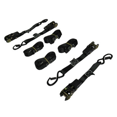 Soft Loop Tie Down Ratchet Straps Black (S Hook Lashing Bungee Cord ...