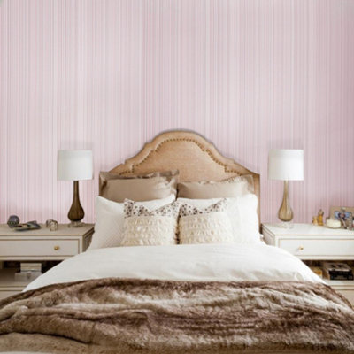 Soft Pale Pink Non-Woven Wallpaper, 9.5m L x 0.53m W
