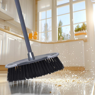 Soft Sweeping Brush 120cm Indoor Broom Stylish Grey Kitchen Floor ...