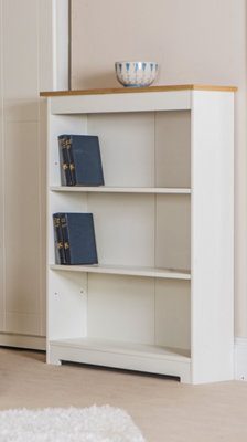Buy Soft white low narrow bookcase - Colorado at B&Q