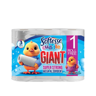 SOFTESSE CUDDLE 3PLY GIANT 18 KITCHEN ROLLS