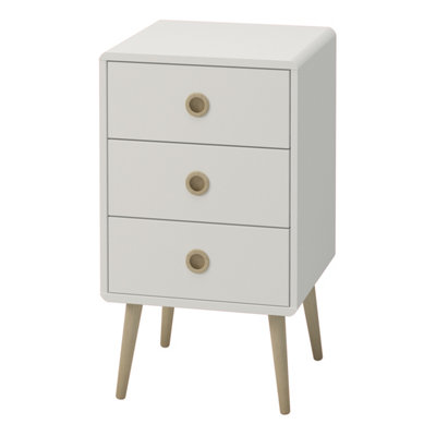 Softline 3 Drawer Chest Off White | DIY at B&Q