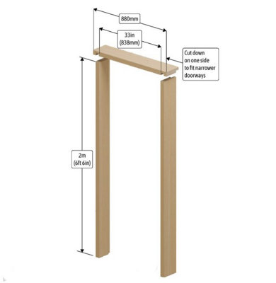 Softwood pine interior door framing set. 5" (118x33mm) FREE DELIVERY