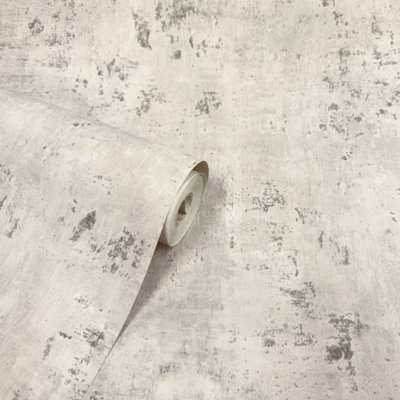Soho Concrete Textured Heavyweight Vinyl Wallpaper Grey / Silver World ...