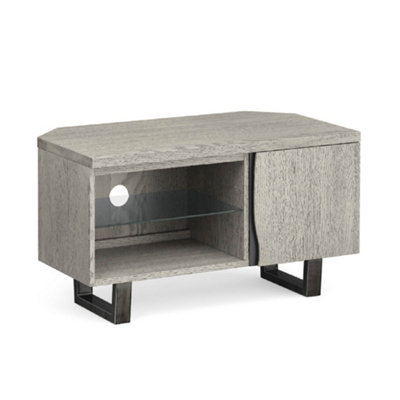 SOHO GREY 90CM INDUSTRIAL CORNER TV UNIT - BY ROSELAND FURNITURE