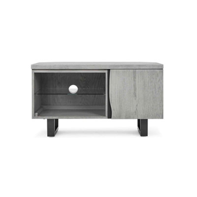 SOHO GREY 90CM INDUSTRIAL CORNER TV UNIT - BY ROSELAND FURNITURE
