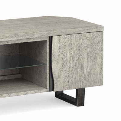 SOHO GREY 90CM INDUSTRIAL CORNER TV UNIT - BY ROSELAND FURNITURE