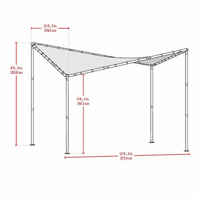 SOJAG DEL RAY 12FT X 12FT GAZEBO STEEL FRAME UV RESISTANT POLYESTER ...