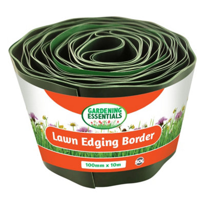 SOL 100mm x 10m Plastic Lawn Edging Strip, Grass Edging Border, Path ...