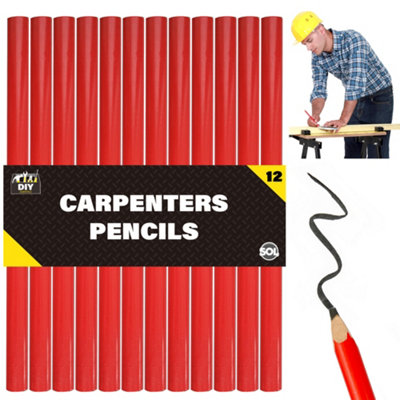 SOL 12pk Work Pencils for Builders, Carpenters Pencils for Marking ...