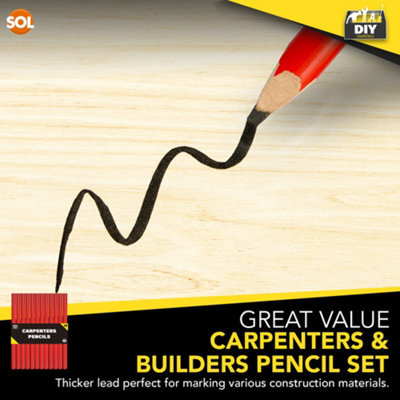SOL 12pk Work Pencils for Builders, Carpenters Pencils for Marking ...
