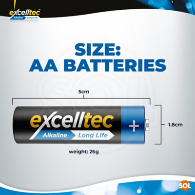 SOL 20pk Alkaline Double AA Batteries 1.5V Stay Charged with Double A ...
