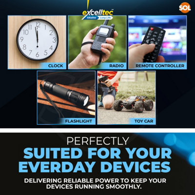 SOL 20pk Alkaline Double AA Batteries 1.5V Stay Charged with Double A ...