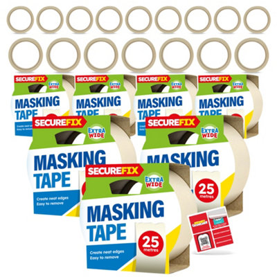 SOL 24pk Wide Masking Tape 25m Multipurpose Masking Tape Wide for Craft ...