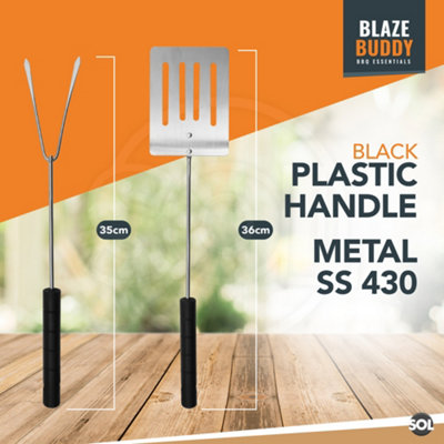 Buy SOL 2pk BBQ Tool Set Spatula and Fork BBQ Utensil Set for Grill and ...