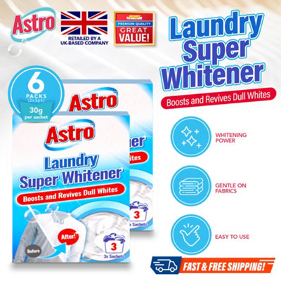 SOL 6pk Laundry Whitener for White Clothes Wash, Boosts & Revives Dull ...