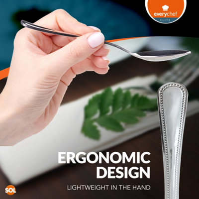 SOL Teaspoons Set of 12 - Stainless Steel Teaspoons Set of 6 x 2 for ...