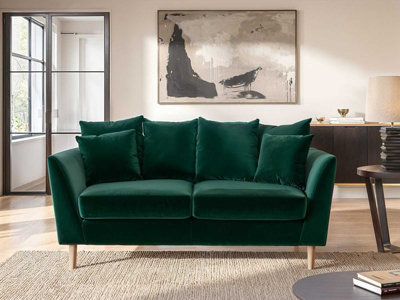 Solace+Co Avery 2 Seater Scatter Back Sofa - Bottle Green