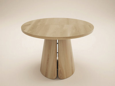 SOLACE+CO Ebony 4-6 Seater Round Extendable Dining Table Oak