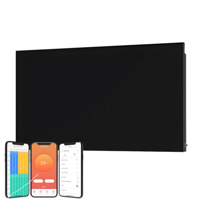 SolAire Lyndo WIFI Electric Panel Heater, Wall Mounted, 2000W, Black