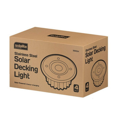 Solalite LED Solar Deck Light Colour Changing (4 Pack)