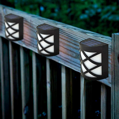 Solalite LED Solar Fence Light (2 Pack) Black Decorative | DIY at B&Q