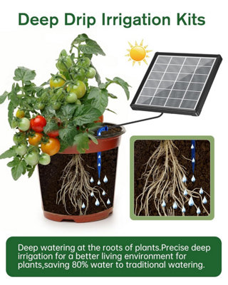 Solar Auto Watering System, 15 Drippers, 6 Modes Solar Powered Drip ...