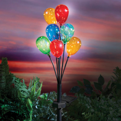 Solar Balloon Tree Light with 7 Colourful LED Balloons Weatherproof ...