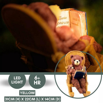 Solar Bear Ornament Light Rocking Chair Garden Outdoor Statue Lighting ...