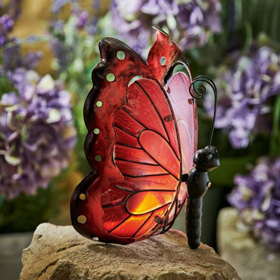 Solar Butterfly Decoration - Freestanding Solar Powered Light Up Garden ...