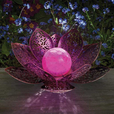 Solar Damasque Lotus Garden Light