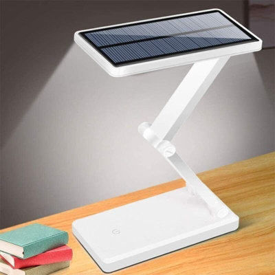 Solar Desk Lamp, Solar/Usb Desk Lamp Reading Light With 4Led Gooseneck ...