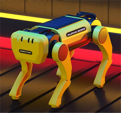 Solar Electric Machine Dog Children Educational Toys