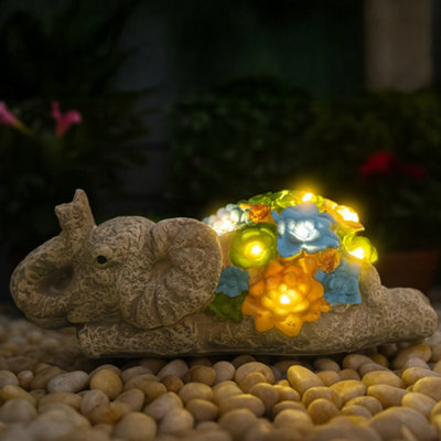 Solar Elephant Garden Ornament 23cm / 9" - Pack of 3