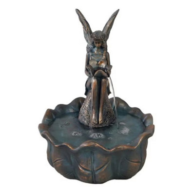 Solar Fairy Water Fountain - Bronze Garden Feature