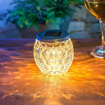 Solar Firefly Hanging Glass Lantern Outdoor Garden Light