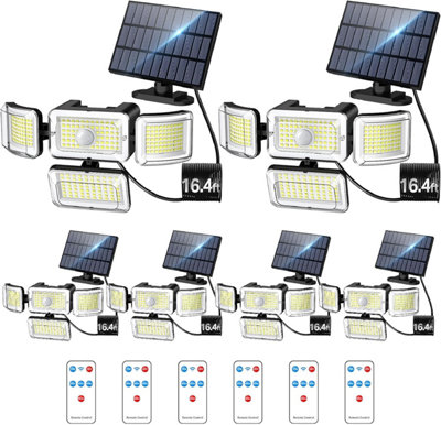 Solar Flood Light Outdoor, 288 LEDs, 3500lm, Motion Sensor, Remote ...