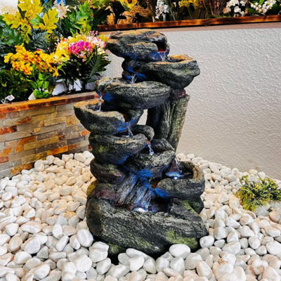Solar Harmony Rock Cascade Rock Effect Water Feature without Cover