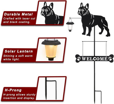 Solar Labrador Silhouette Welcome Stake Sign with Lantern Light ...