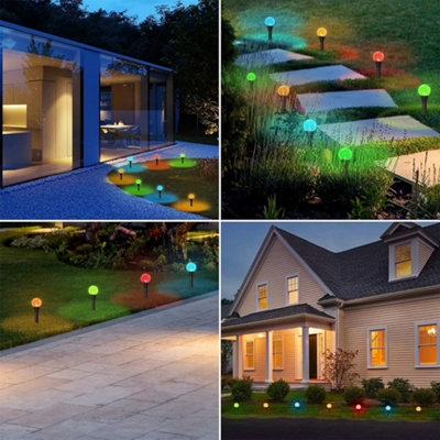 Solar LED Stake Lights 20 Multi-Color Ball Garden Lights Outdoor