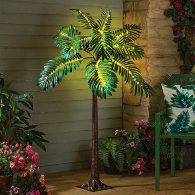 Buy Solar Light-Up Palm Tree - 120 Warm White LEDs, Caribbean Charm ...