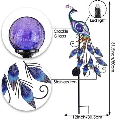 Solar Metal Peacock Garden Decorative Lights
