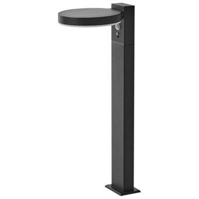 Solar Outdoor LED Bollard Lamp PARKERS with Motion Sensor Black