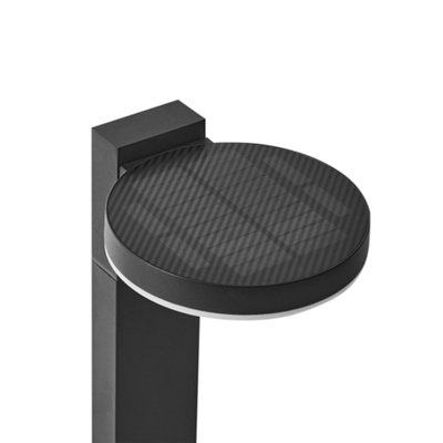 Solar Outdoor LED Bollard Lamp PARKERS with Motion Sensor Black