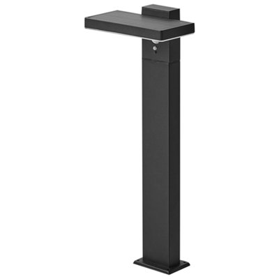 Solar Outdoor LED Bollard Lamp POPLAR with Motion Sensor Black