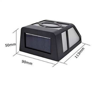 Solar Panel Fence LED Wall Light Outdoor Waterproof Garden Security Lamp