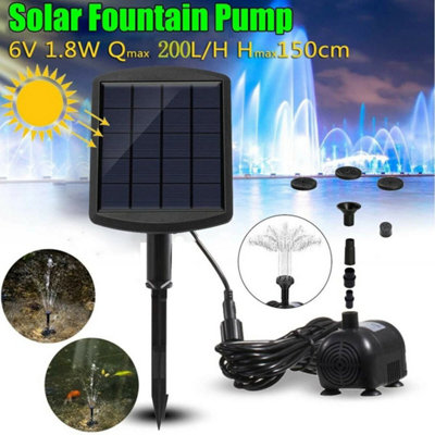 Solar Panel Powered Water Feature Pump Garden