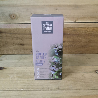 Solar Powered 200 LED Garden Lights Cool White | DIY at B&Q